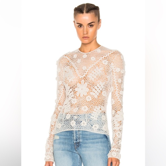 Ulla Johnson | Sweaters | Ulla Johnson Lilia Crochet Top In Ivory ...